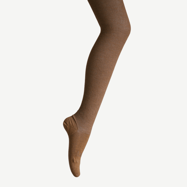 Merino Wool Textured Knit Tights | WOMAN | Walnut - Lamington Australia
