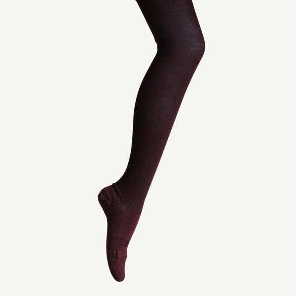 Merino Wool Textured Knit Tights | Woman | Currant - Lamington Australia
