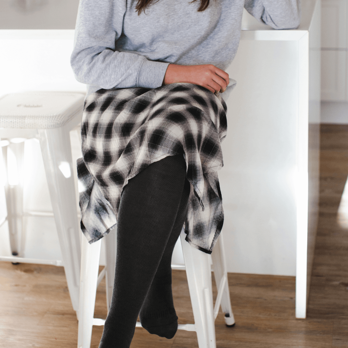 Merino Wool Textured Knit Tights | Woman | Fern - Lamington Australia